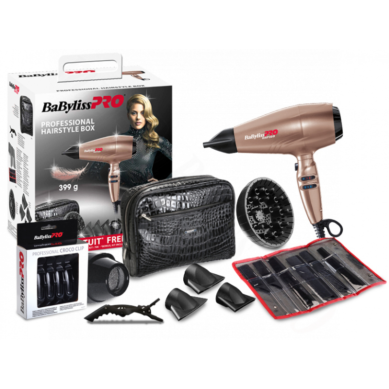 BaByliss PRO Profesionální set fénu Rapido Rose Gold s příslušenstvím
